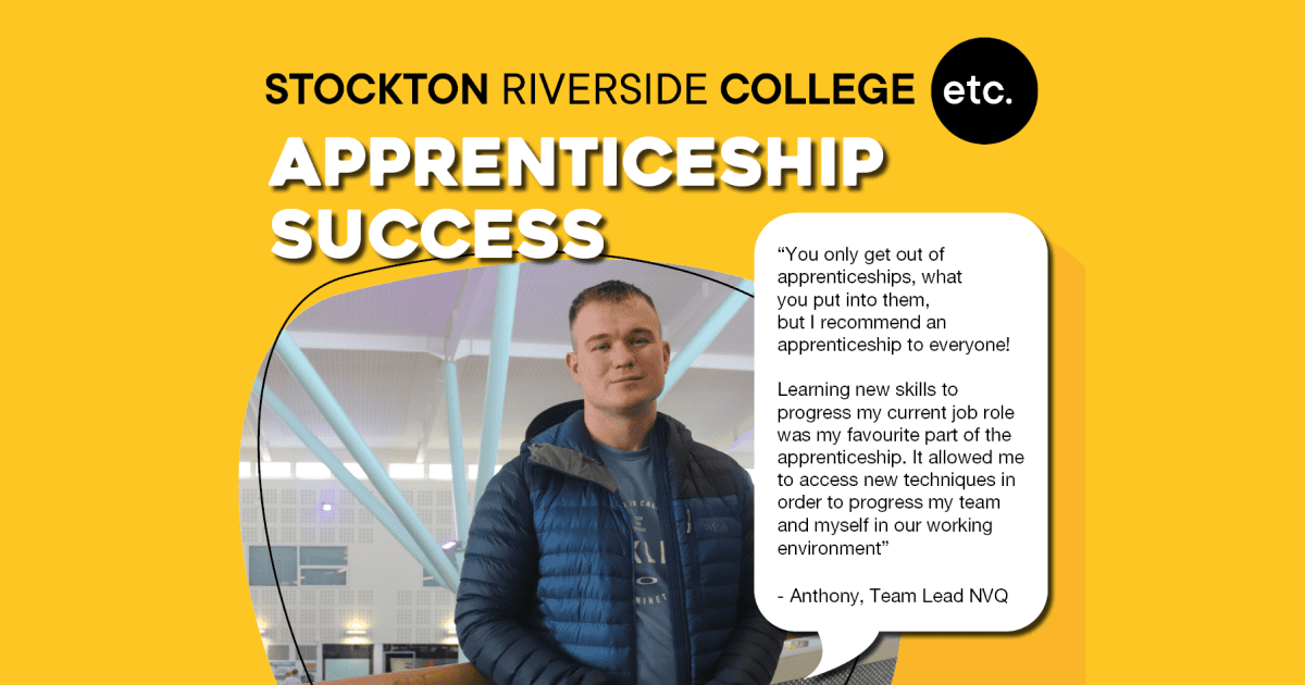 Apprenticeship helps Middlesbrough resident, Anthony, achieve career ...